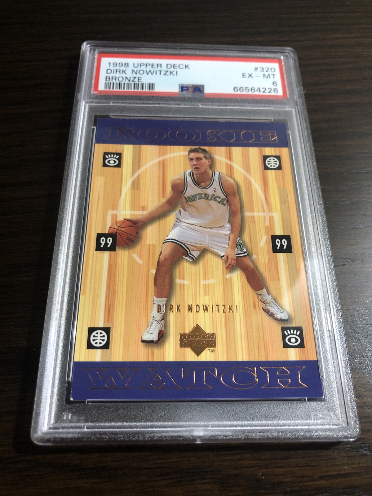 Dirk Nowitzki Rookie Card 1998-99 Upper Deck Bronze 095/100 #320 PSA 6 ...