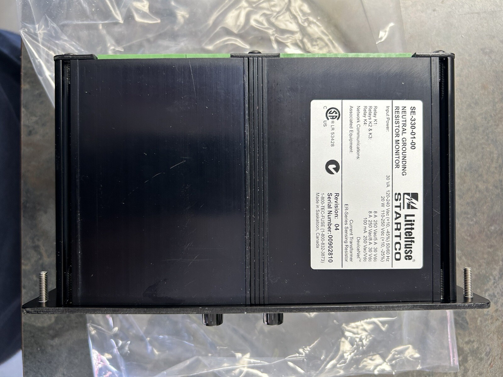 NEW LITTELFUSE STARTCO SE-330-01-00 NEUTRAL GROUNDING RESISTOR MONITOR ...