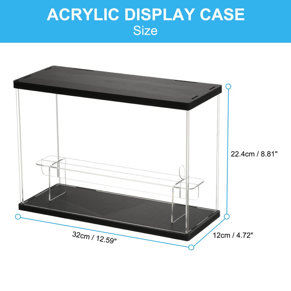 2 Tier Acrylic Display Case with LED Light Transparent Dustproof ...
