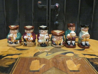 Royal Doulton Tiny Toby Jug Mug D6974 6975 6976 6977 6978 6979 Set of 6 ...