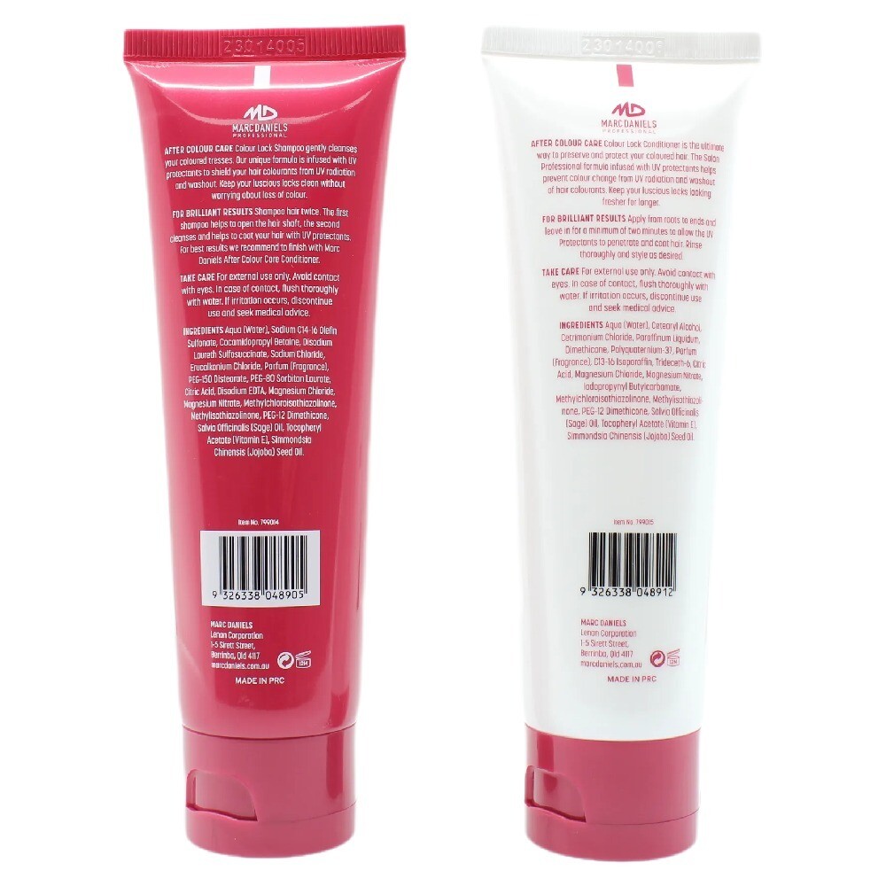 Marc Daniels After Colour Care & Lock Shampoo & Conditioner Travel Set ...