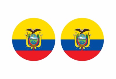 2x sticker flag decal round vinyl national circle roundel ecuador ...