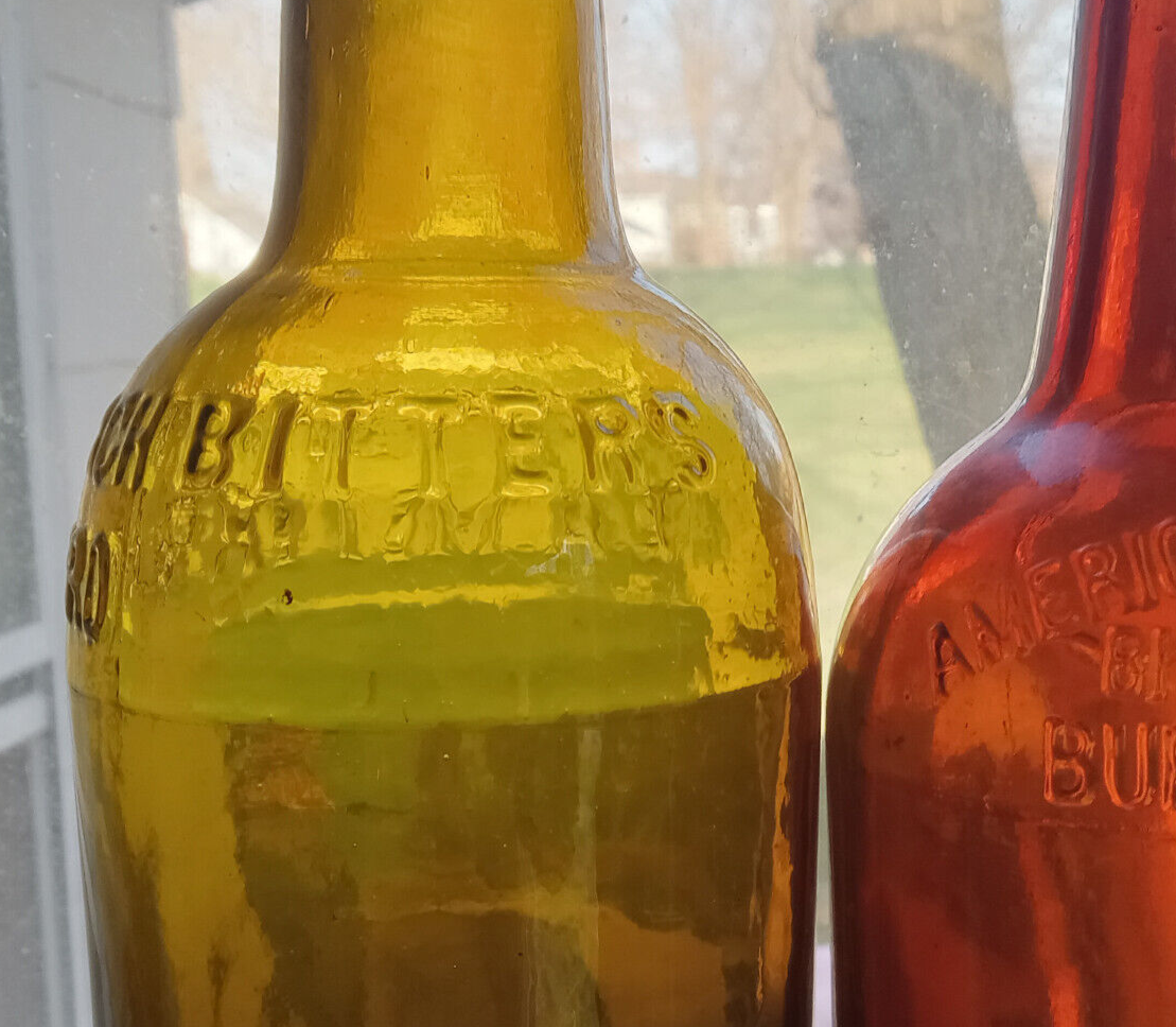 YELLOW OLIVE AMERICAN STOMACH BITTERS E.A.MEYER & CO 1880 APPLIED LIP BOTTLE | eBay