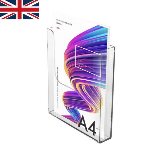 Clear Acrylic A4 Document Holder Office File Organiser Wall Mounted ...