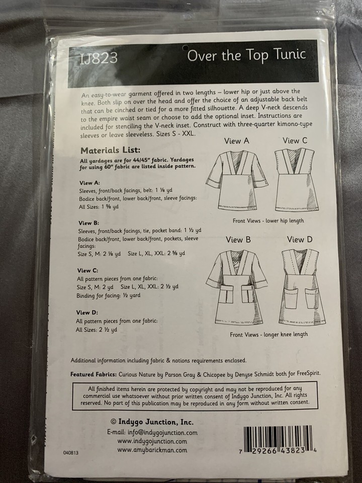 indygo junction patterns IJ824 Over The Top Tunic Uncut S-xxl | eBay