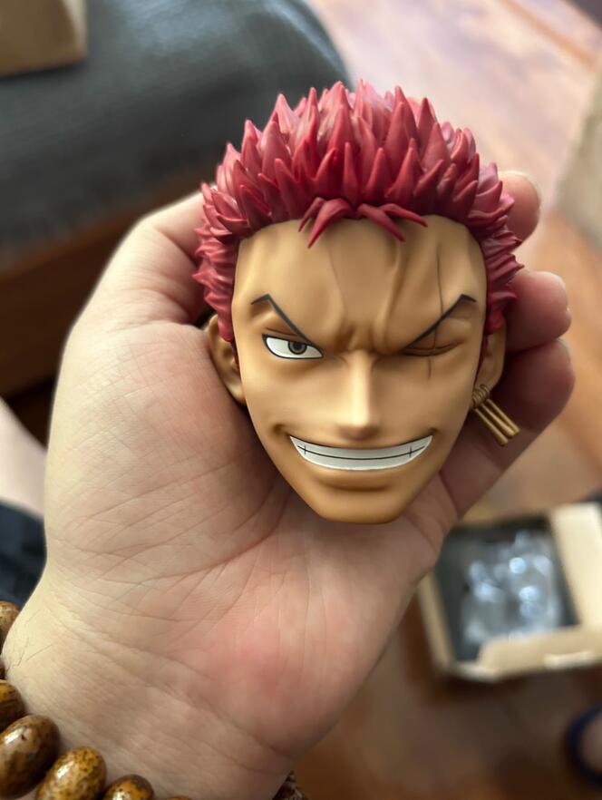 Roronoa Zoro ONE PIECE Head Carving Painted Head Figure Accessory Red ...