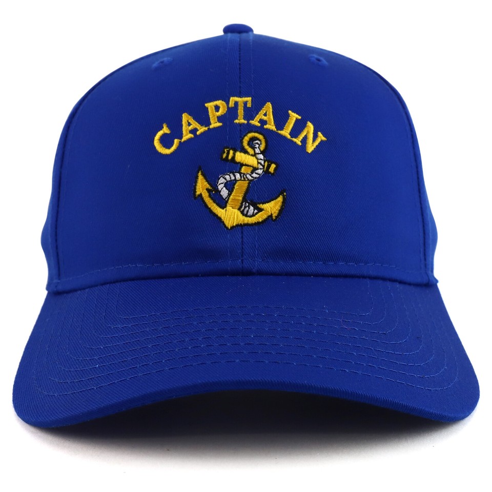 Armycrew Captain Anchor Logo Embroidered Plain Baseball Cap - FREE ...