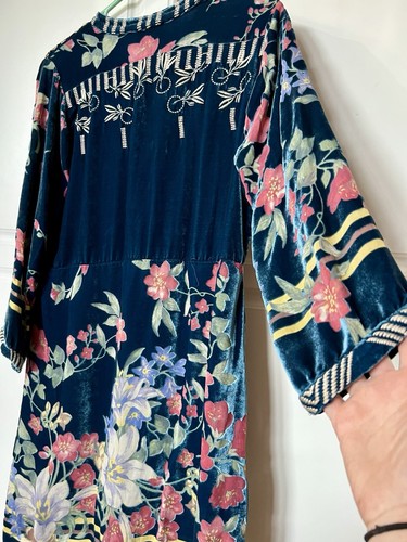 Johnny Was Velvet Embroidered Mabel Burnout Tunic Dress Size A | eBay