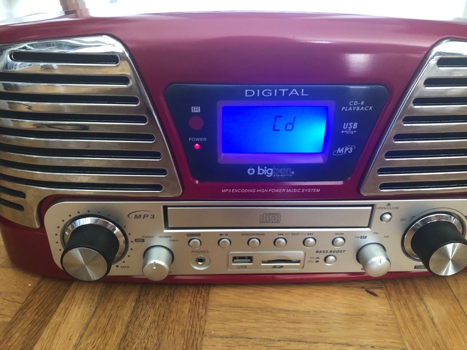 Electrophone BIGBEN TD79 ROUGE – Radio / CD /Platine tourne disque ...