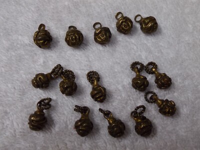 15 Qing Dynasty Chinese Robe Brass Buttons with brass Rope Eyelet Rings ...