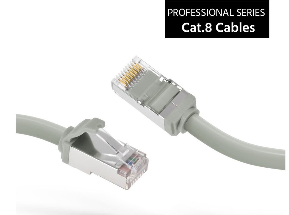 Cat.8 S/FTP (SSTP) Cat8 Ethernet Network Cable 1ft, 2ft, 3ft, 5ft, 7ft ...