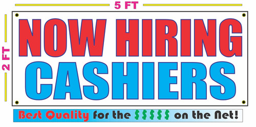 NOW HIRING CASHIERS Banner Sign NEW Larger Size Best Quality for The ...