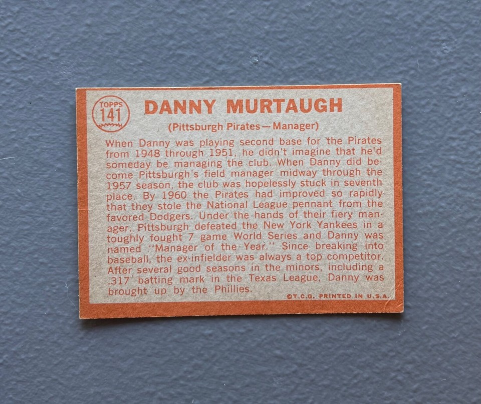 1964 Topps Baseball #141 Danny Murtaugh Ex-Exmt | eBay