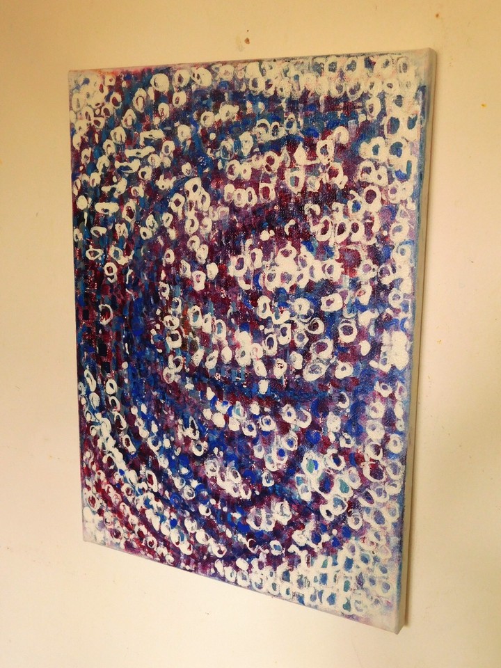 Original abstract oil painting signed by Nalan Laluk: "Wheel of Fortune ...