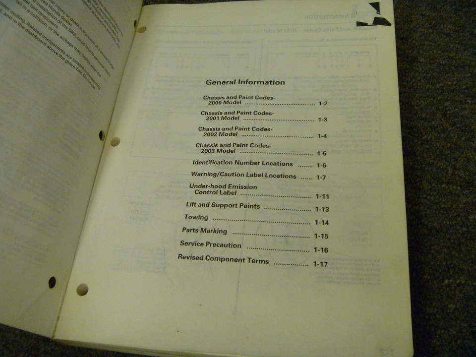 2000 2001 2002 2003 Honda S2000 Convertible Shop Service Repair Manual ...