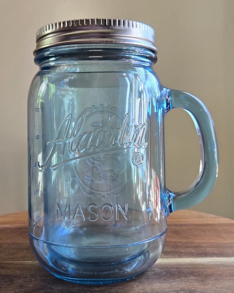 Aladdin 20oz Insulated Mason Mug Classic Tumbler Blue With Lid | eBay