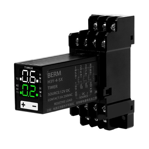 LED Display Relay Digital Time Relay 12V DC Voltage 14-pin Model Time ...