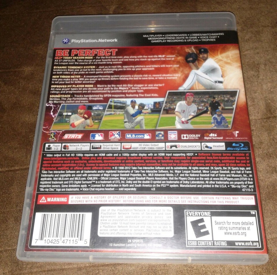 Major League Baseball 2K12 (Sony PlayStation 3, 2012) 710425471155| eBay