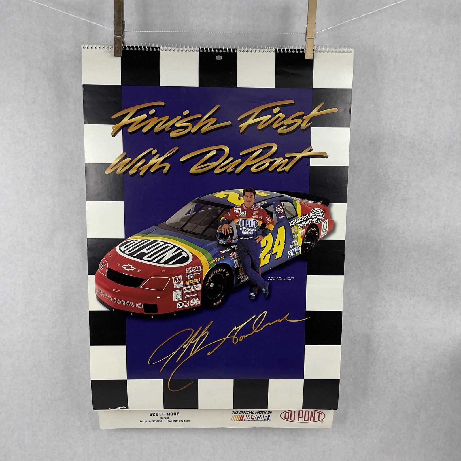 1997 DuPont NASCAR Wall Calendar 14”x22” Gordon Jarrett Petty Stoeckel ...