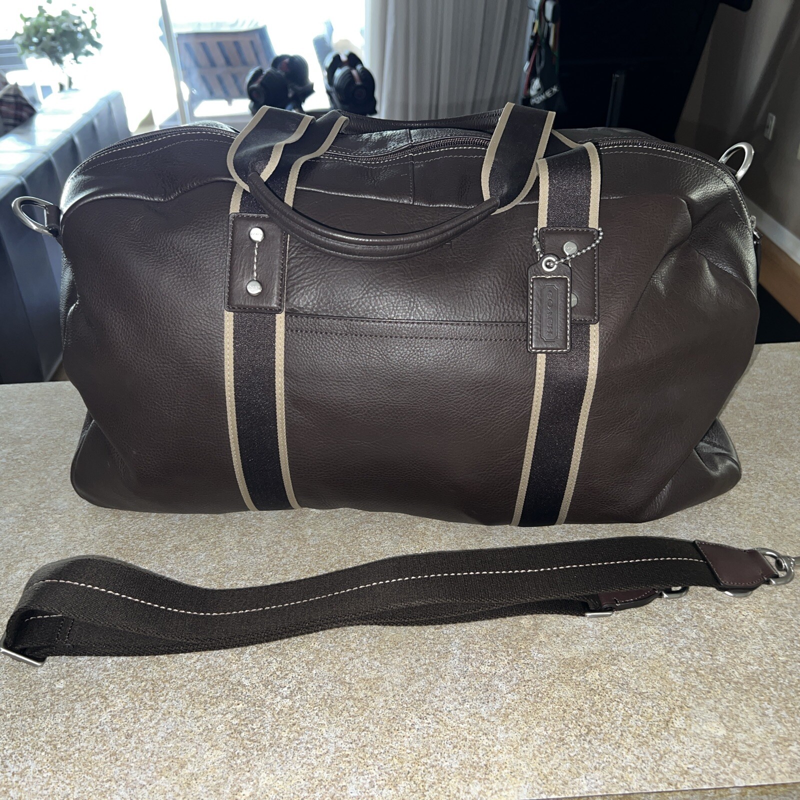 Coach Classic Dark Brown Leather Large Weekender Duf… - Gem