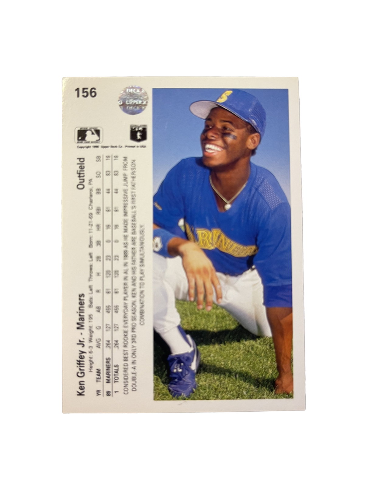 Rare KEN GRIFFEY JR 1990 UPPER DECK #156 - SPELLING ERROR CARD ...