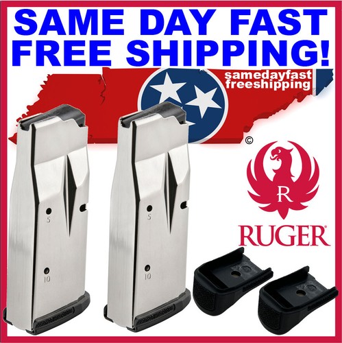 Two Ruger MAX-9 9MM 10 Rd Magazine OEM w/Ext 90714 SAME DAY FAST FREE ...