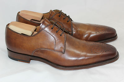 Magnanni Gerardo Medallion Toe Derby - Tobacco Brown Leather - 9M ...