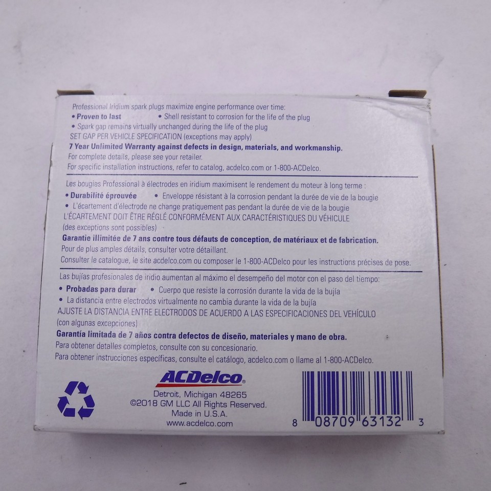 4 Pack OEM GM ACDelco Iridium Spark Plugs 12681658 for 2010- 2014 Chevy ...