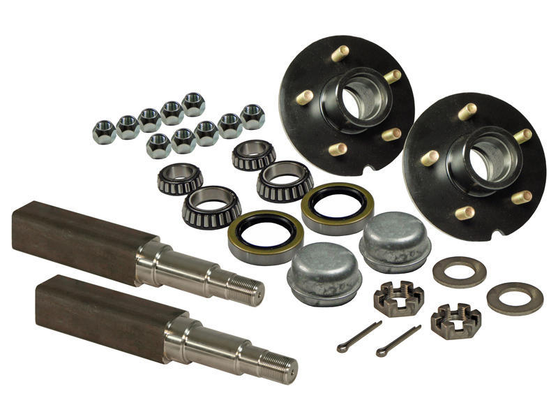 Pair of 5-Bolt on 5 Inch Hub & Square Stock 1-3/8" To 1-1/16" Spindles ...