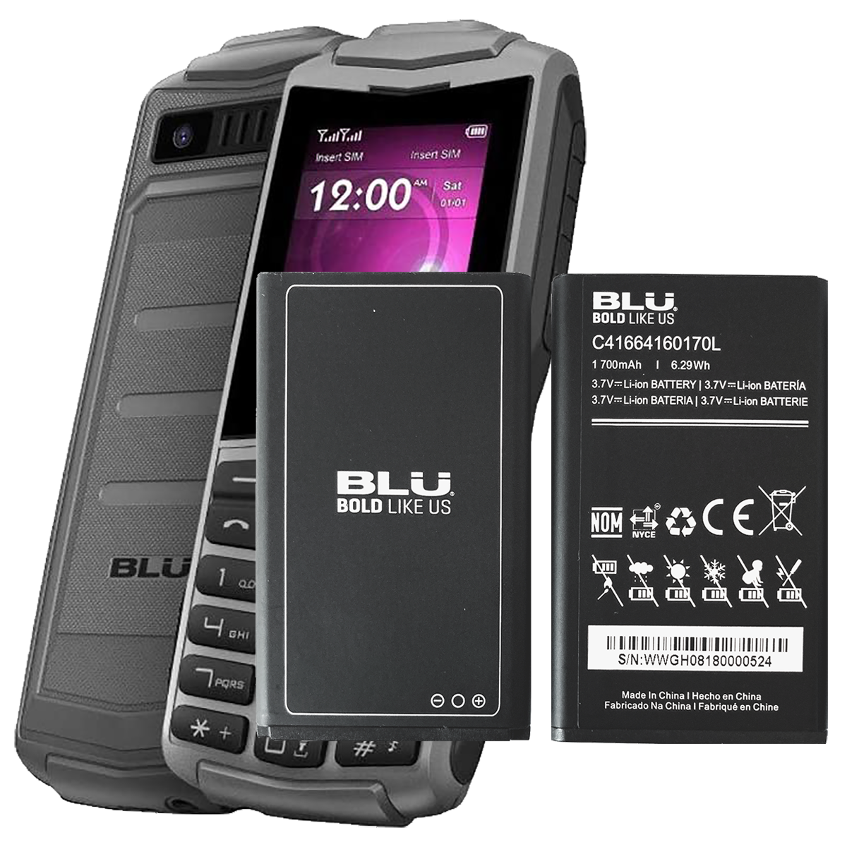 BLU Flash F010 Original OEM BLU battery C41664160170L 1700mAh 6.29Wh US ...