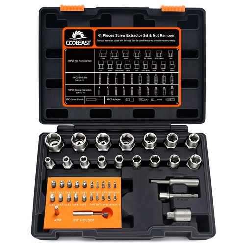 41Pcs Bolt Extractor Kit and Small Screw Extractor Set, Ez Out Bolt ...
