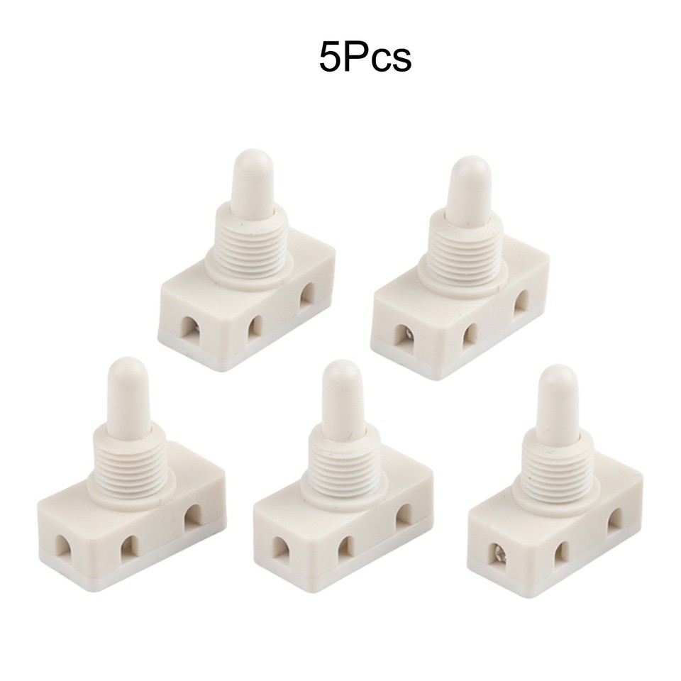 Easily Operable Selflocking Plastic Push Button Light Switch in White ...
