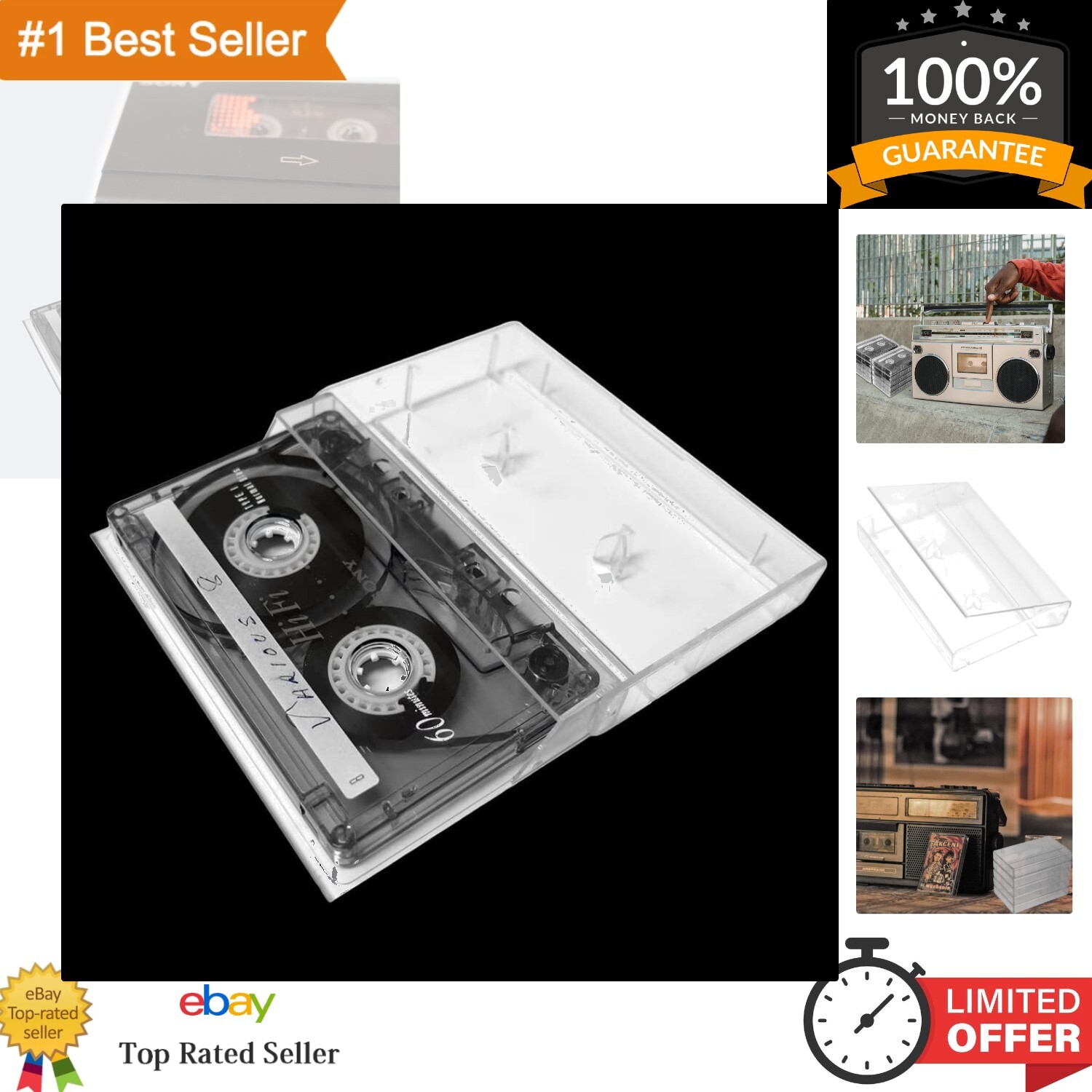 Compact Cassette Tape Protectors - 25 Clear Plastic Cases for Art ...