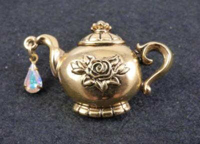 Vintage AVON Gold Tone Flower Tea Pot Lapel Pin | eBay