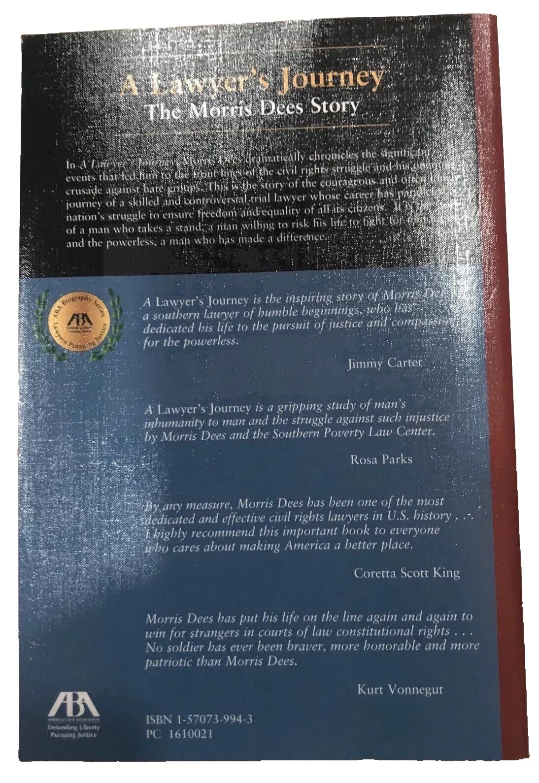 ABA Biography Ser.: A Lawyer's Journey : The Morris Dees Story by ...