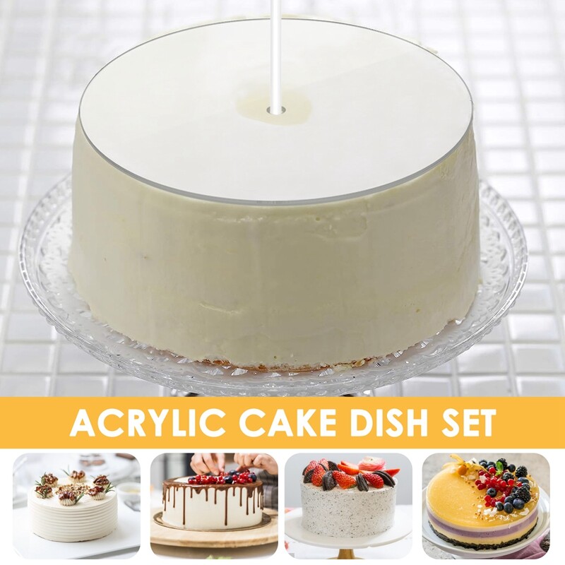 Acrylic Round Cake Disk Set - Cake Discs Circle Base Boards with ...