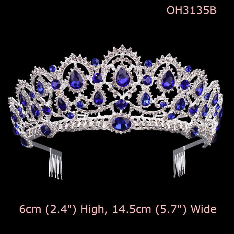 72 Styles Blue Crystal Queen Princess Tiara Crown Wedding Princess For ...