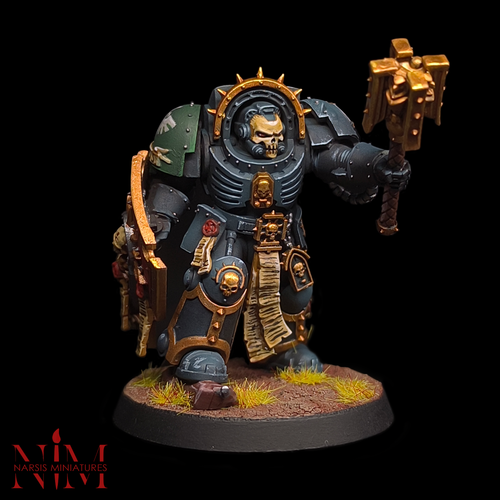 Warhammer 40k painted Dark Angels chaplain in terminator armour | eBay