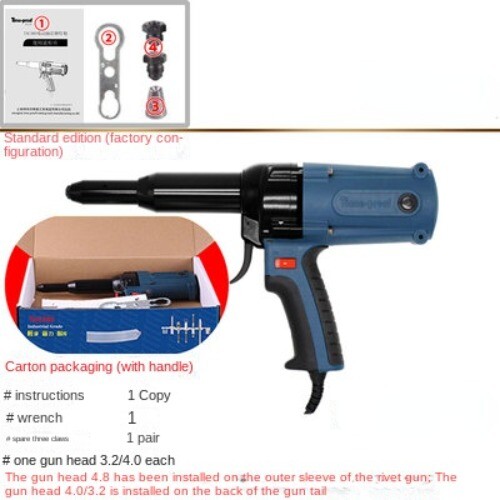 TAC-500A Electric Blind Rivets Gun Riveting Power Tool 400W 220V for 3. ...
