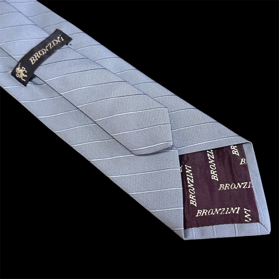 Bronzini Unicorn Tie, Sky blue, skinny tie with diagonal stripe | eBay
