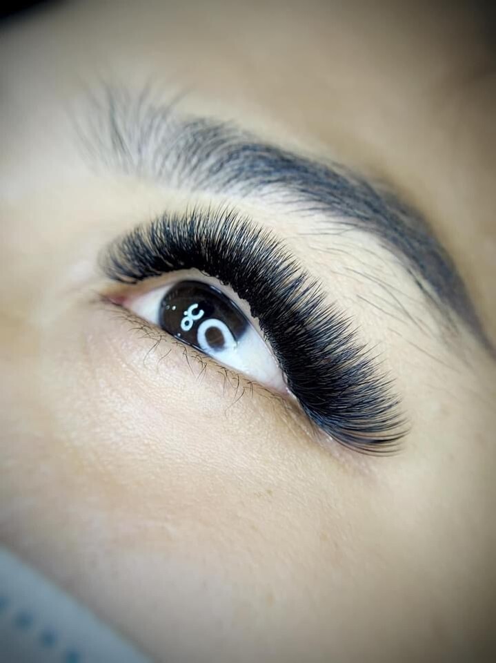 Pre made Russian Mega Volume Fans 8D 0.07 Super black pointy stem Flat ...