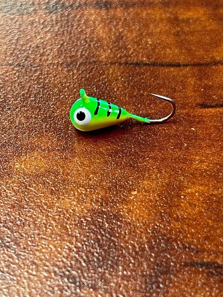 Tungsten green fire tiger fishing jigs 5mm lot of 10 | eBay