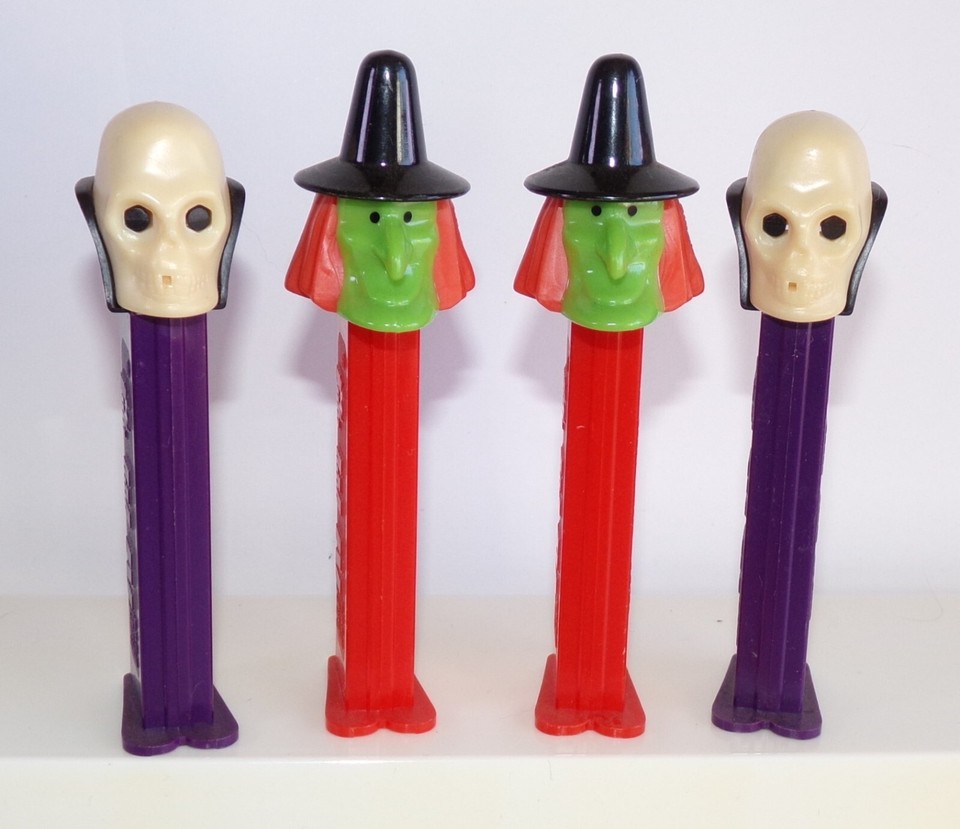 PEZ Halloween Witch Pumpkin Skull Ghost Neil Slimy Sid Happy Henry ...