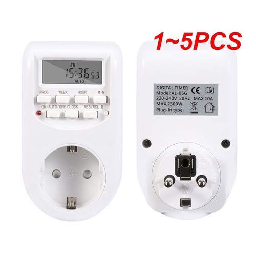 1~5PCS Digital Timer Switch European Plug Kitchen Timer Outlet 220VAC ...