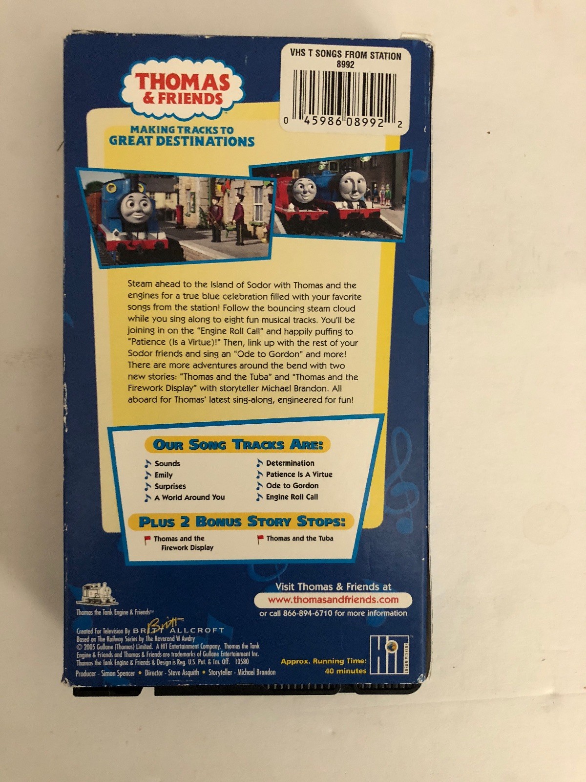 THOMAS & FRIENDS-SONGS FROM THE STATION(VHS,2005)TESTED-RARE VINTAGE ...