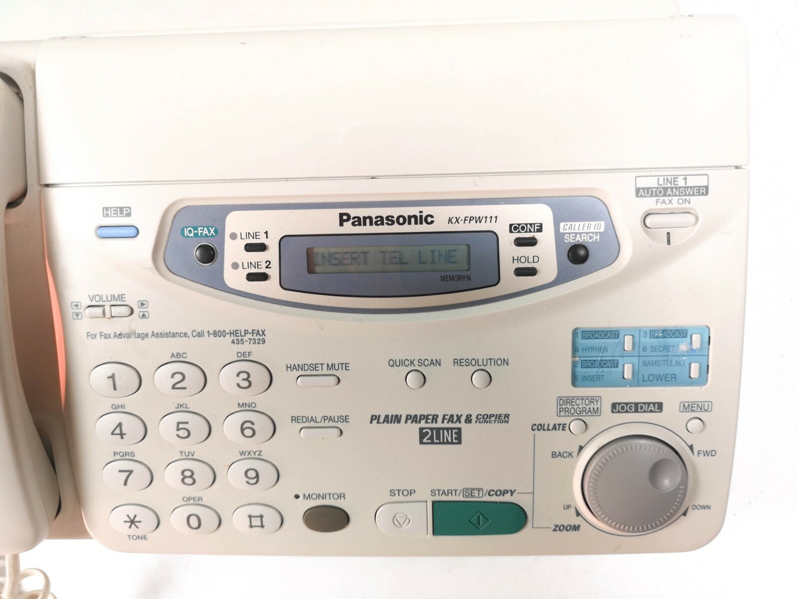 Panasonic KX-FPW111 Plain Paper Thermal Fax for sale online | eBay