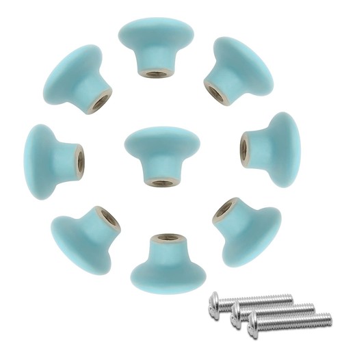 10pcs Blue Ceramic Cabinet Knobs 1.26"/32mm Glossy Round Mushroom Drawer Pulls H 772324616167| eBay