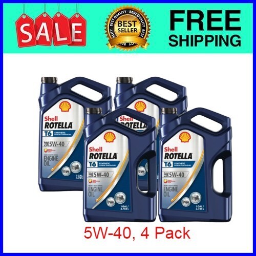 Shell Rotella T6 Full Synthetic 5W-40 Diesel Engine Oil, 1 Gallon 4 ...