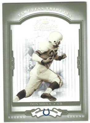 DON SHULA 2004 DONRUSS CLASSICS TIMELESS TRIBUTES GREEN #16/50 COLTS T ...