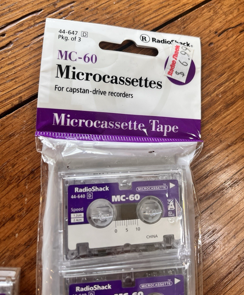 BRAND NEW 3 PACK + 1 LOOSE RADIO SHACK MC-60 MICROCASSETTE TAPES | eBay
